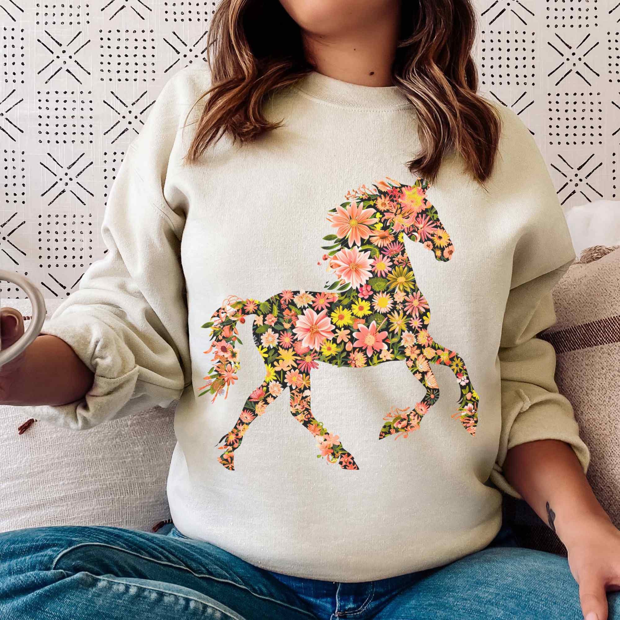 Horse Sweatshirt Horse Sweater Horse Stuff Horse Girl Horse Show Gift ...