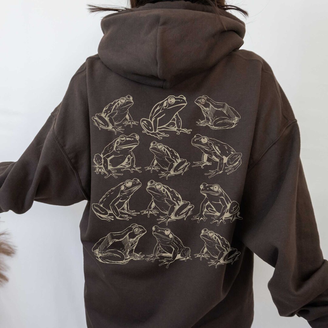 Frog Hoodie: Cottagecorecore Forest Green Sweatshirt - Etsy