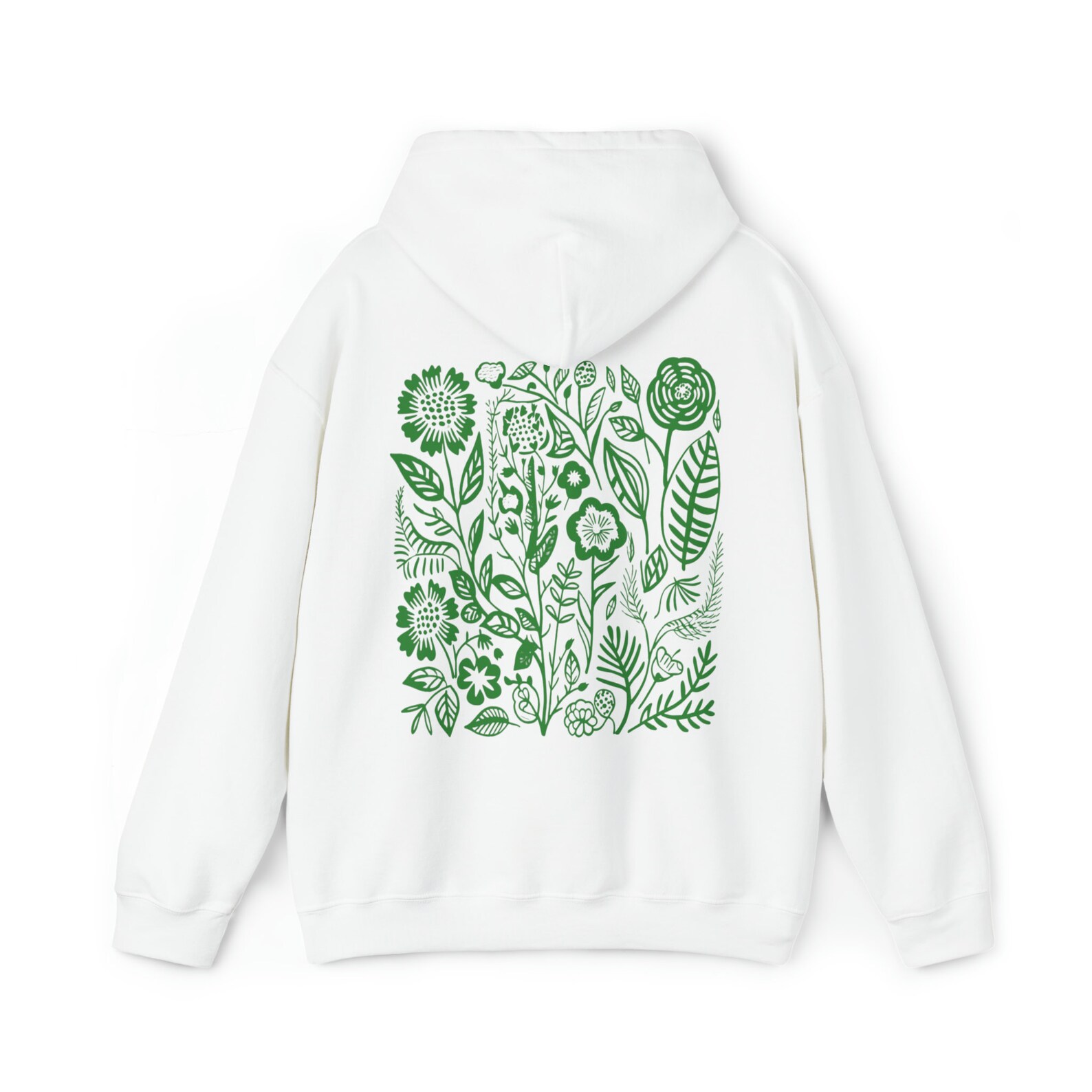 Forest Green Hoodie Dark Green Hoodie Wildflowers Hoodie Pressed ...