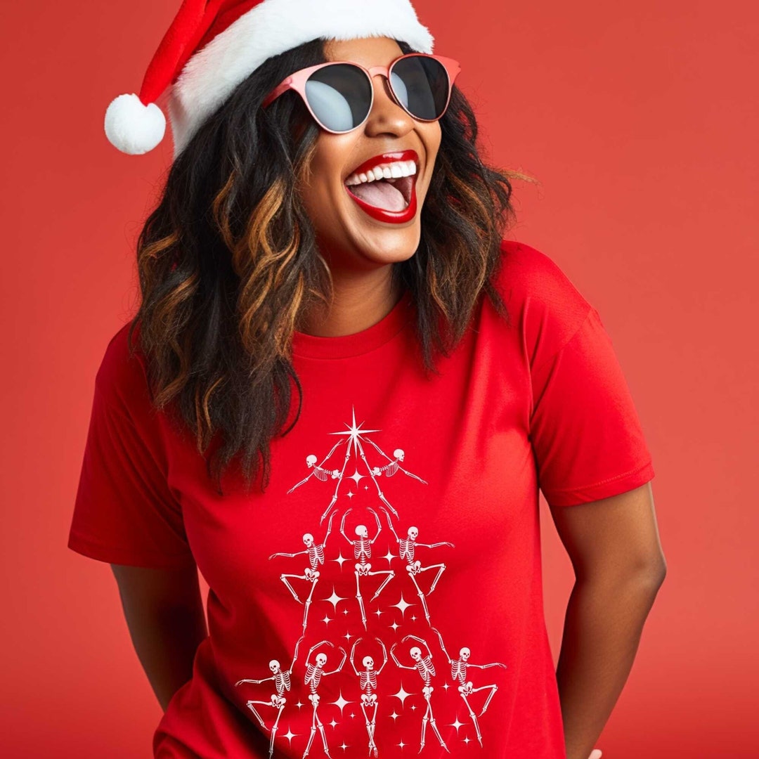 Dead Inside but Jolly AF Christmas Dancing Skeleton Christmas Shirt ...