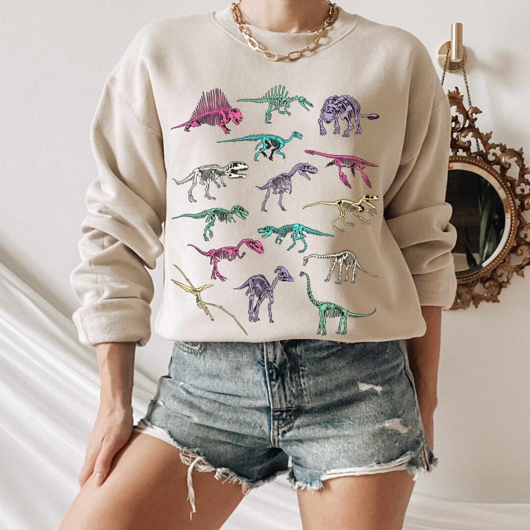 Dinosaur Sweatshirt Dinosaur Sweater Crewneck Kidcore Clothing Agere ...
