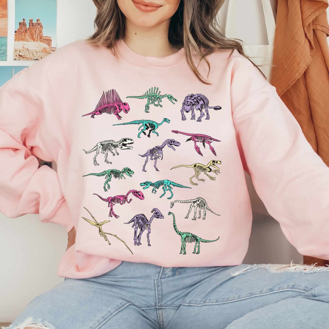 Dinosaur Sweatshirt Dinosaur Sweater Crewneck Kidcore Clothing Agere ...
