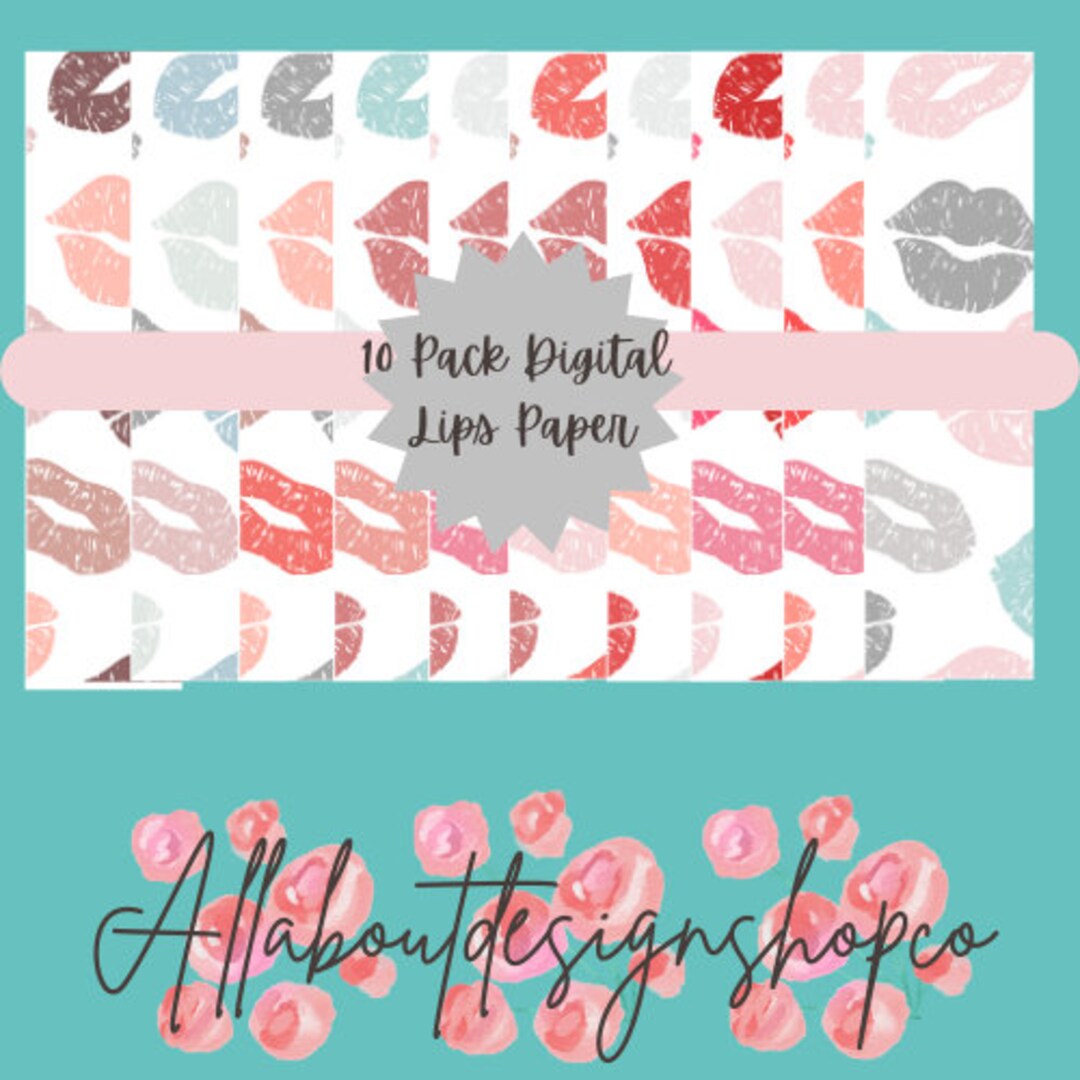 Lips Digital Paper Bundle/pastel Scrapbook/pastel Paper/digital ...