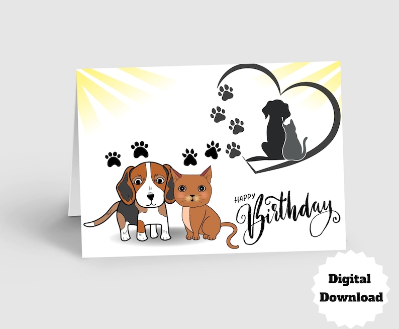Printable Happy Birthday Card Printable Dog Birthday Card - Etsy