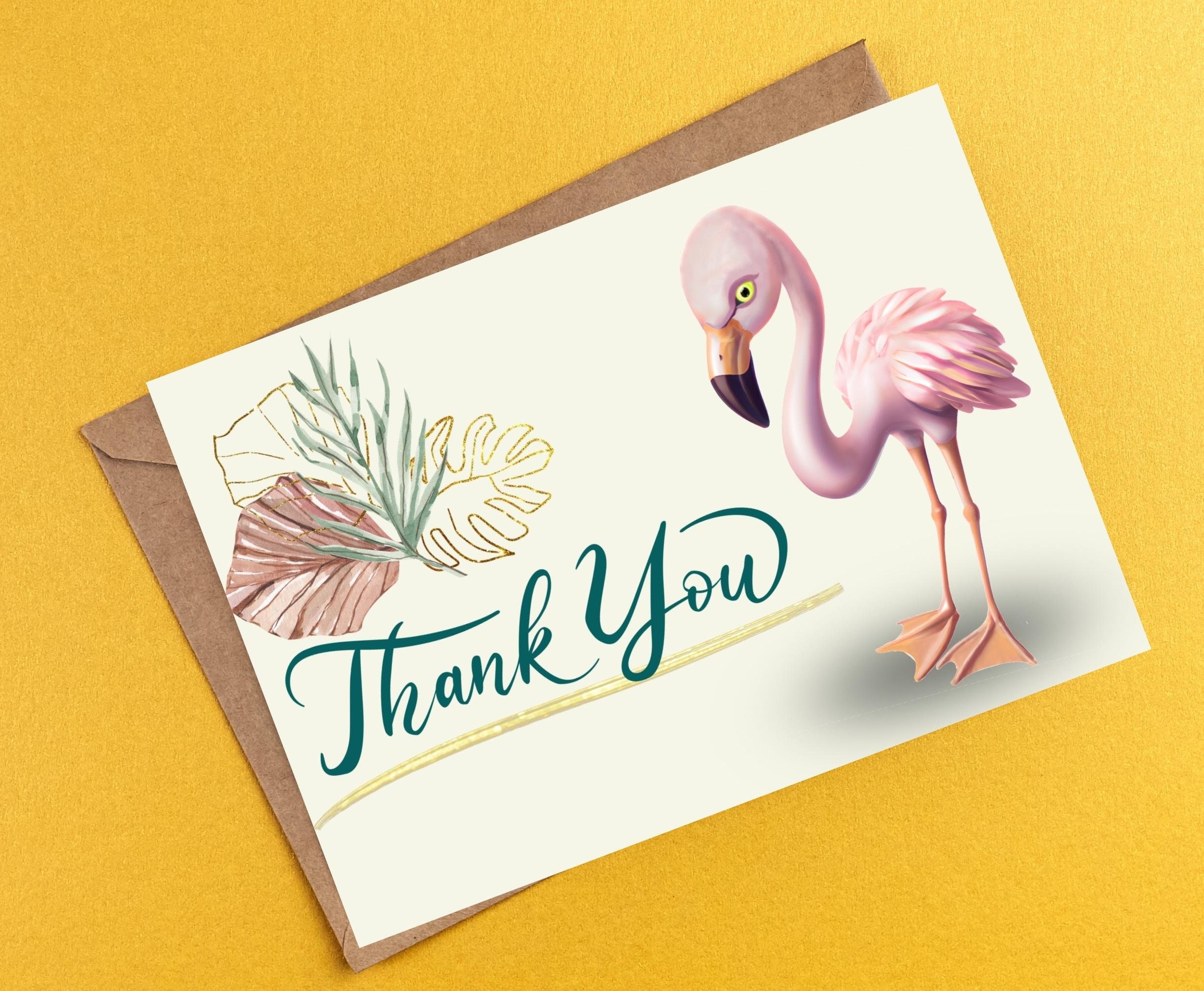 Flamingo Thank You Card Supportive Card for Friend Sister - Etsy