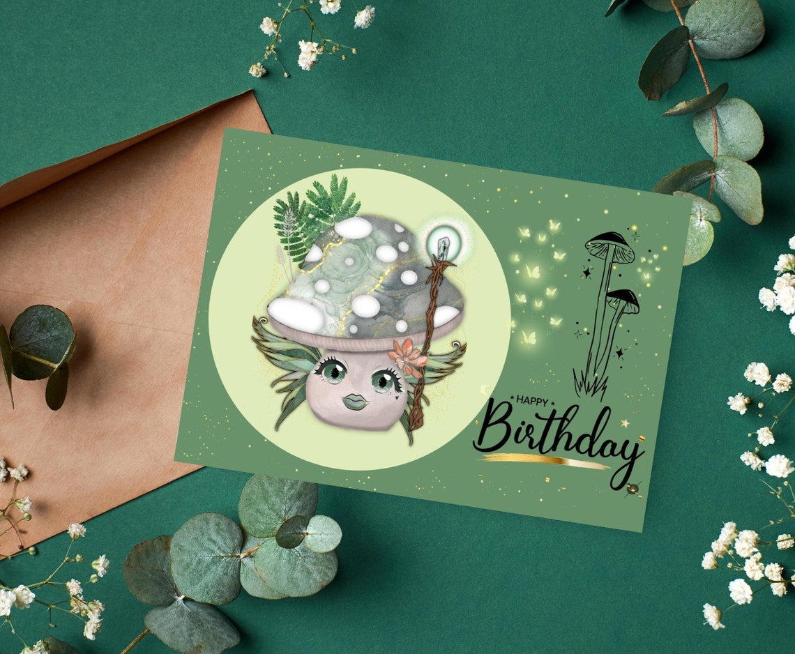 Birthday Mushroom Card Happy Birthday Mushroom Card - Etsy