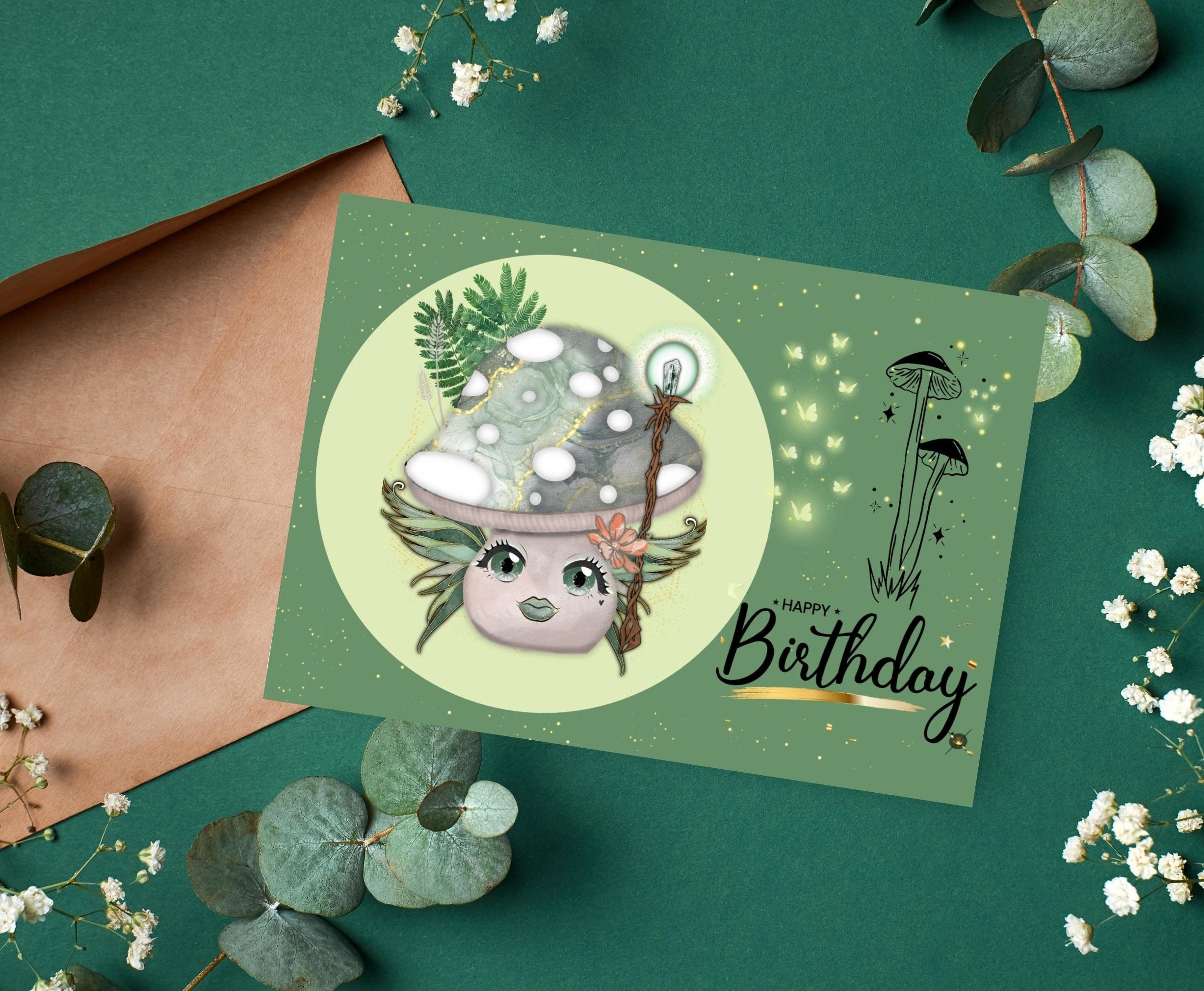Birthday Mushroom Card Happy Birthday Mushroom Card - Etsy