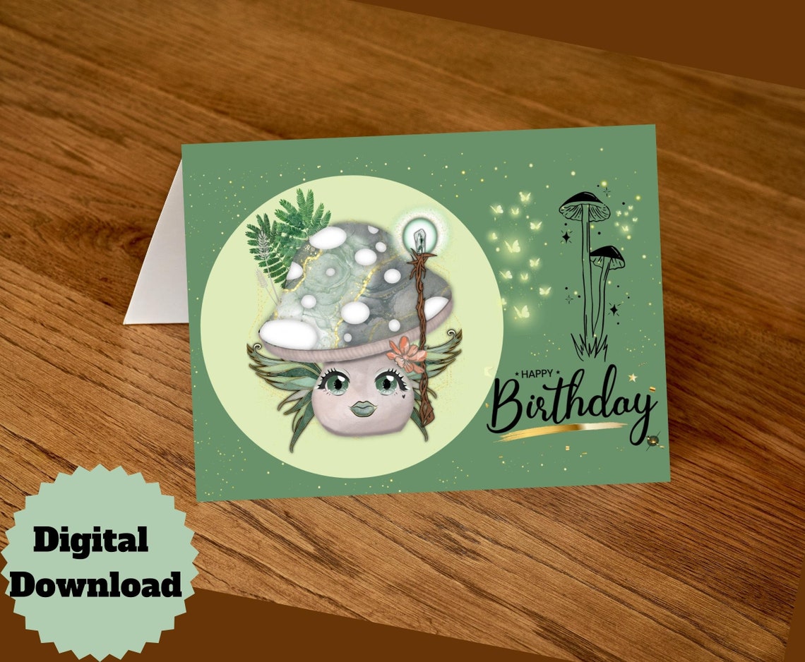 Birthday Mushroom Card Happy Birthday Mushroom Card - Etsy