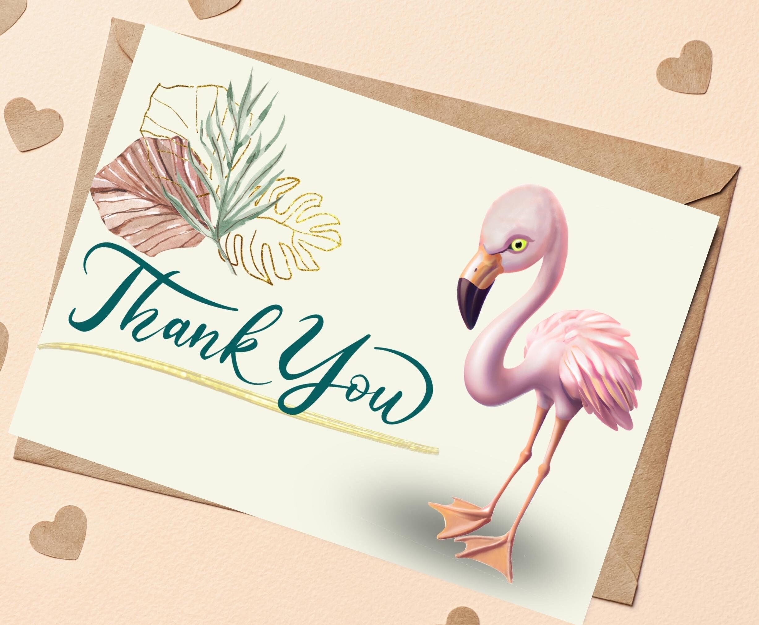 Flamingo Thank You Card Supportive Card for Friend Sister - Etsy