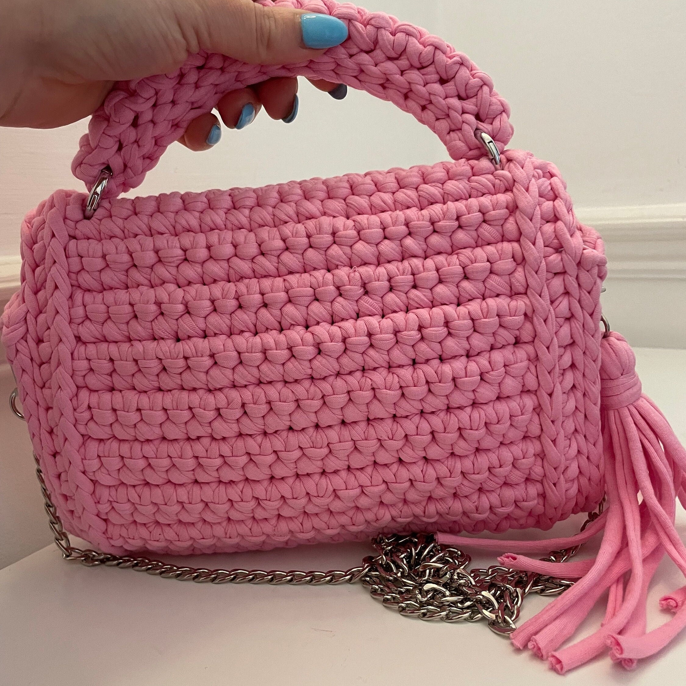 Hand Woven Bag/handmade Bag/crochet Bag/knitted Bag/hand Knitted Bag ...