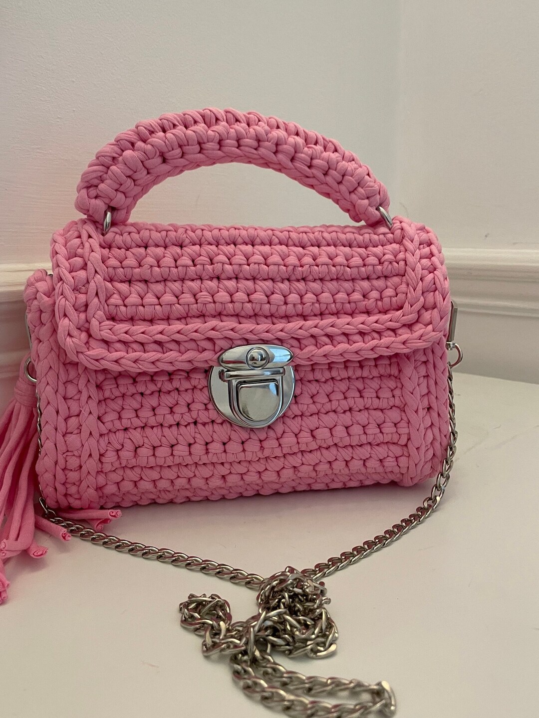 Hand Woven Bag/handmade Bag/crochet Bag/knitted Bag/hand Knitted Bag ...