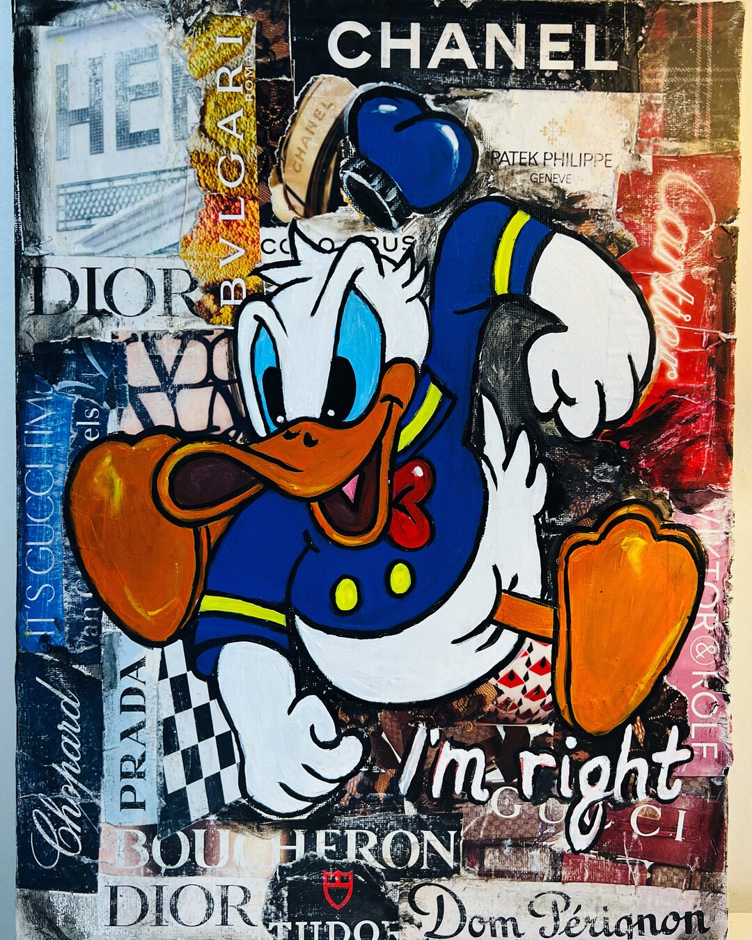Original Artwork: Donald Duck Cartoon Painting by Limaxart - Etsy