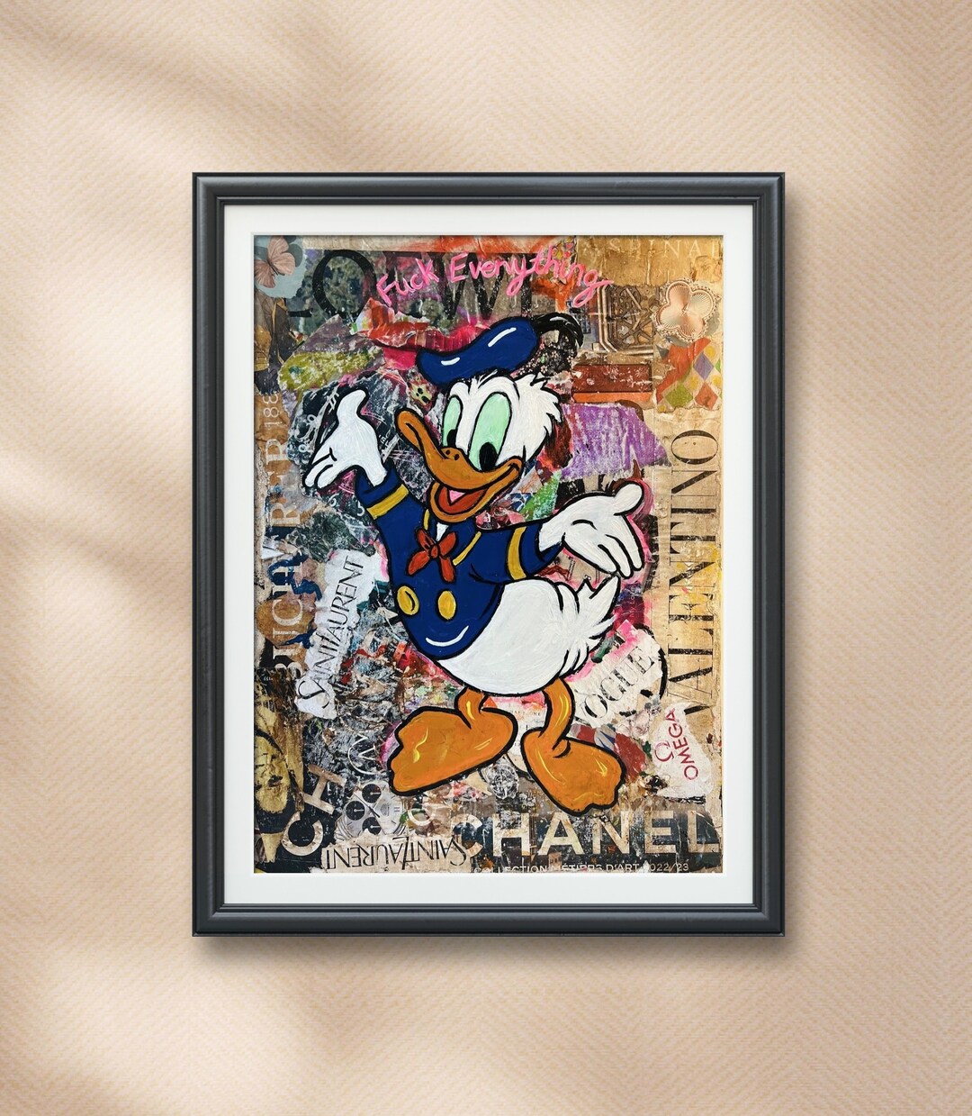 Original Pop Art Painting of – Donald Duck, Street Art Style, Mixed ...