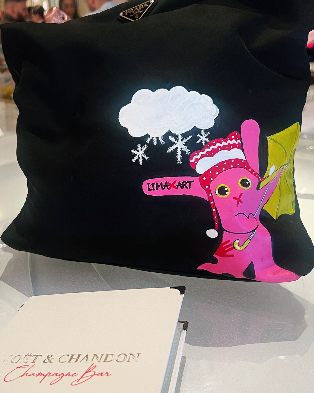 Genuine Prada Tote, Hand Painted, Custom Bag - Etsy