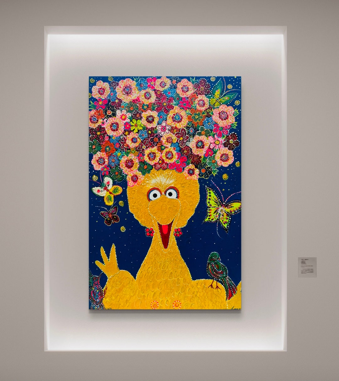 Original Contemporary Doted Big Bird Painting by Limaxart - Etsy