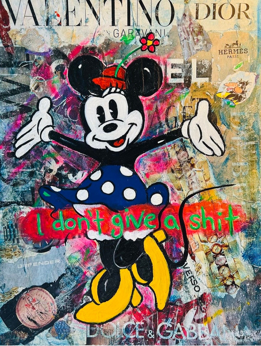 Minnie Mouse, Painting, Modern Canvas Original Painting, Shopaholics ...