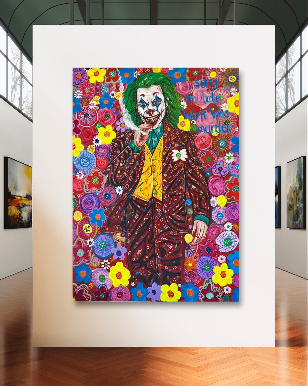 Original Joker Art Painting Clown Painting by Limaxart, Sorry Im Late ...