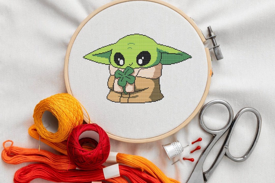 Cross Stitch PDF Pattern Din Grogu - Etsy