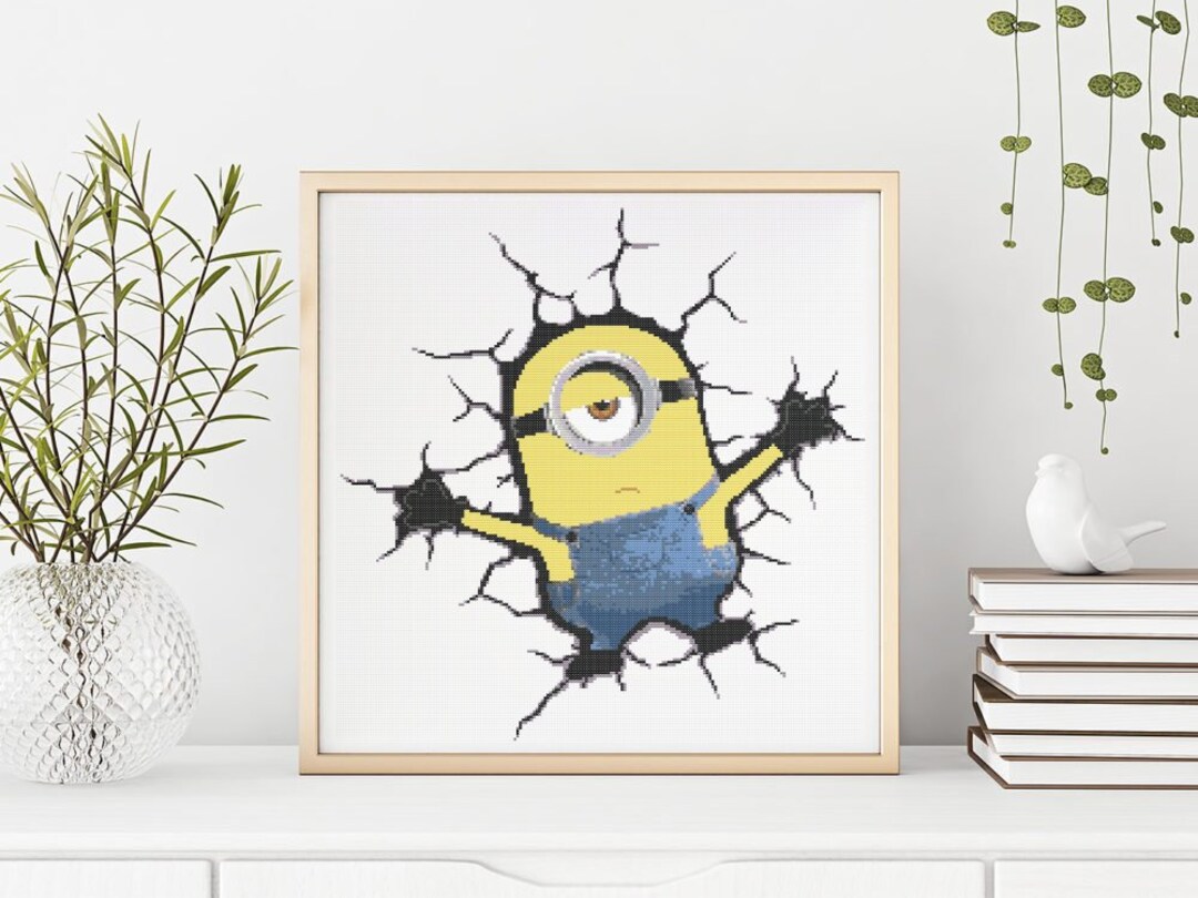 Cross Stitch PDF Pattern Minion Stuart on Wall - Etsy