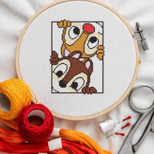Chip and Dale Cross Stitch Pattern - Etsy