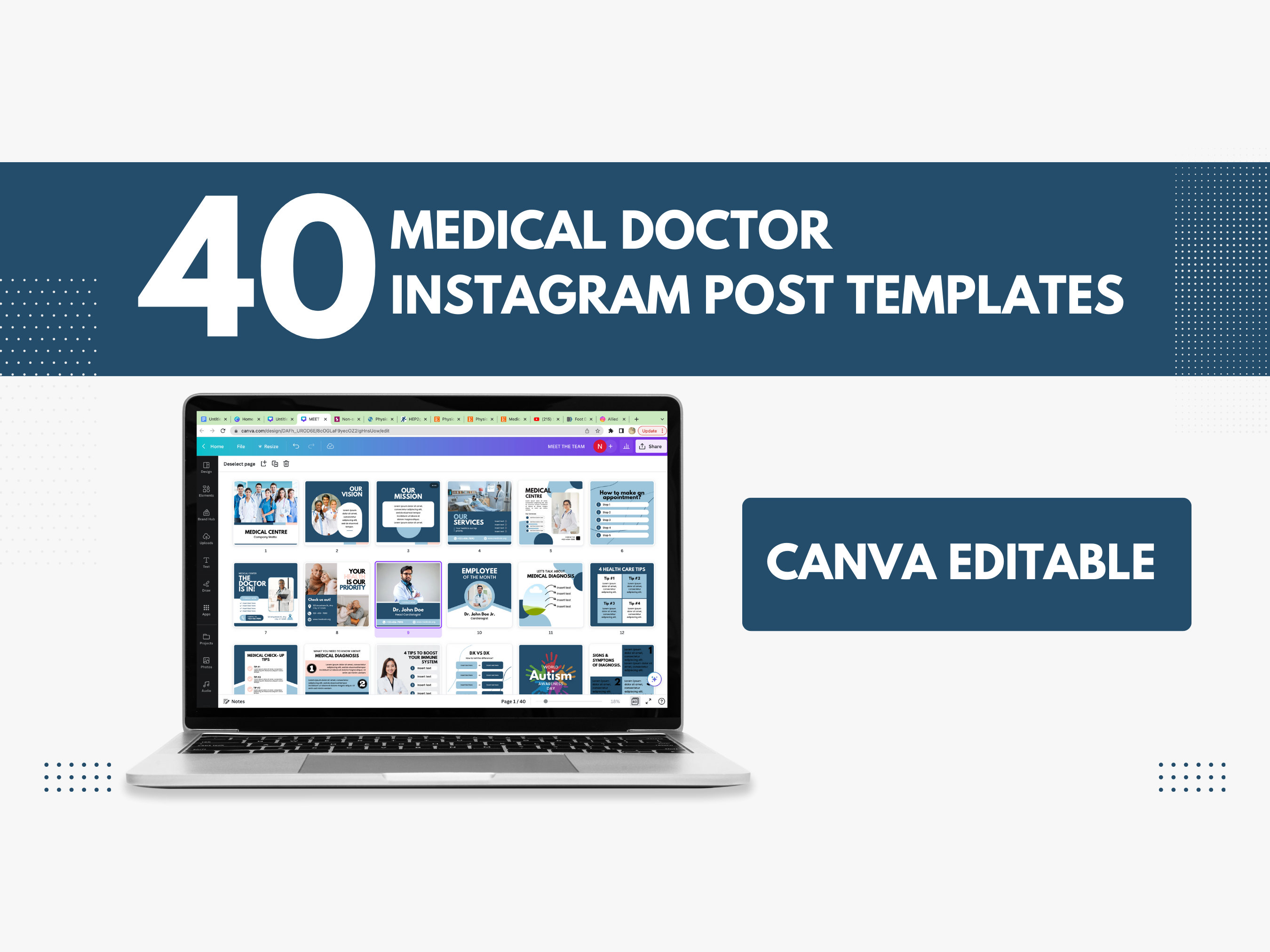 Medical Doctor Instagram Templates | Instagram Templates for Healthcare ...