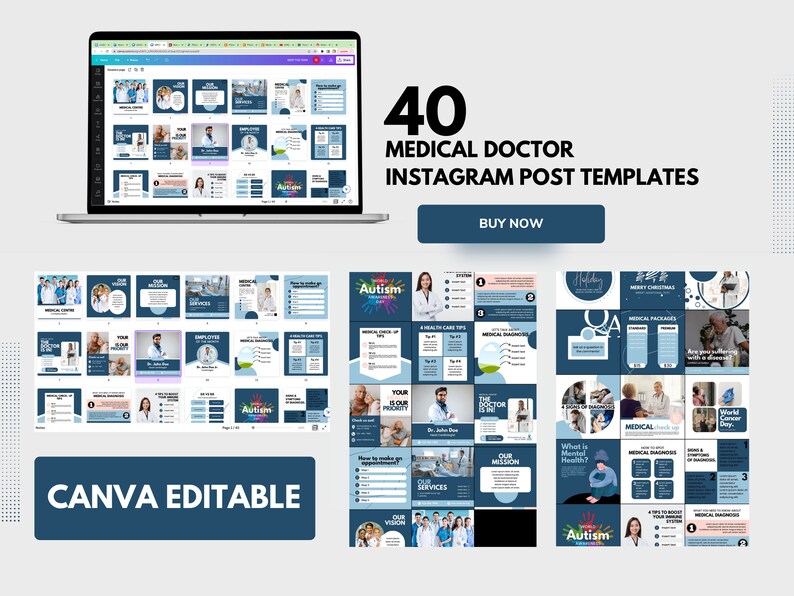 Medical Doctor Instagram Templates | Instagram Templates for Healthcare ...