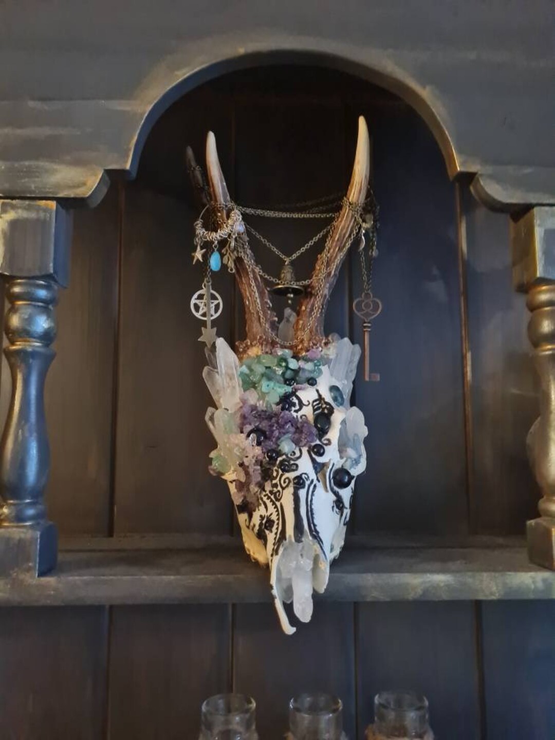 Crystal Encrusted Roe Deer Skull - Etsy