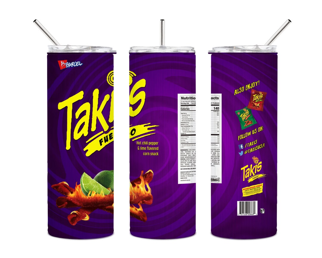 Takis Purple Crisps / Chips 20oz Hot and Cold Tumbler With Lid and ...
