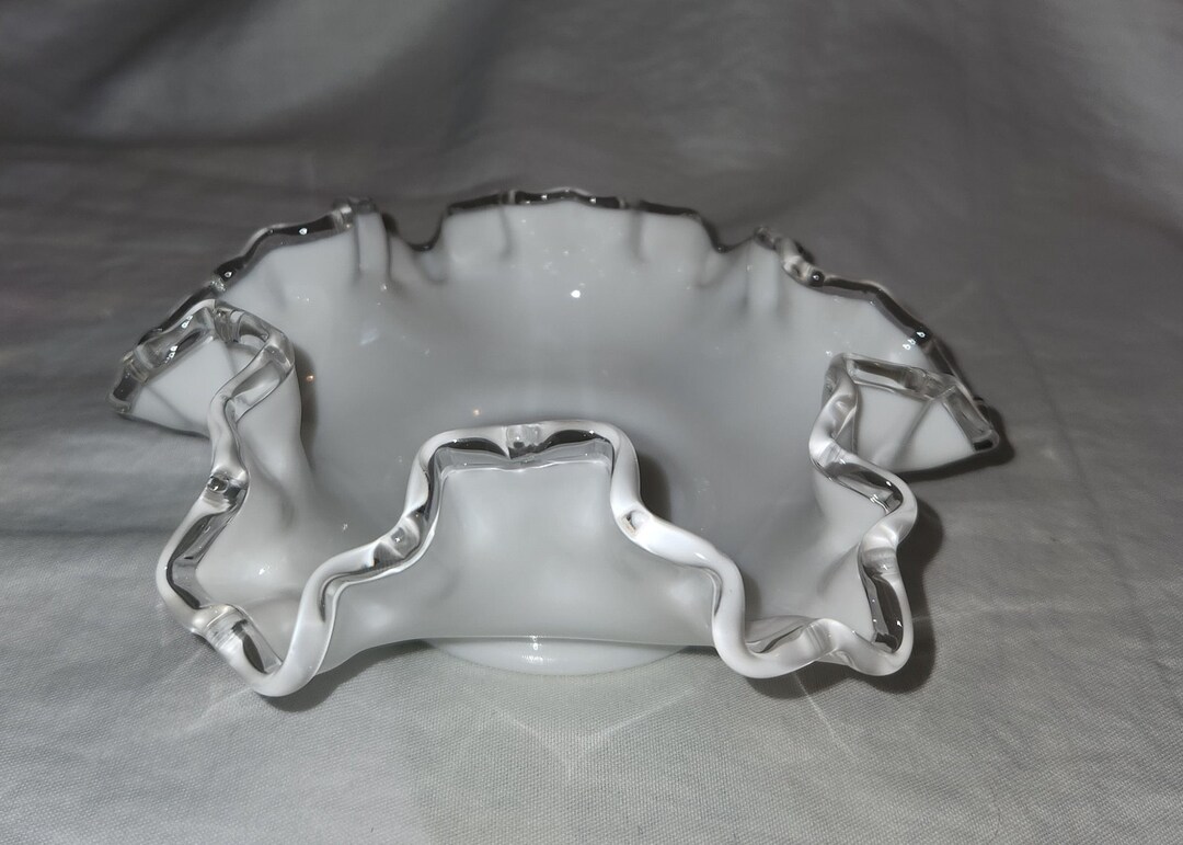 Vintage Fenton Milk Glass Candy Dish - Etsy