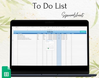 Google Sheets to Do List Template, Digital to Do List Spreadsheet, Task ...