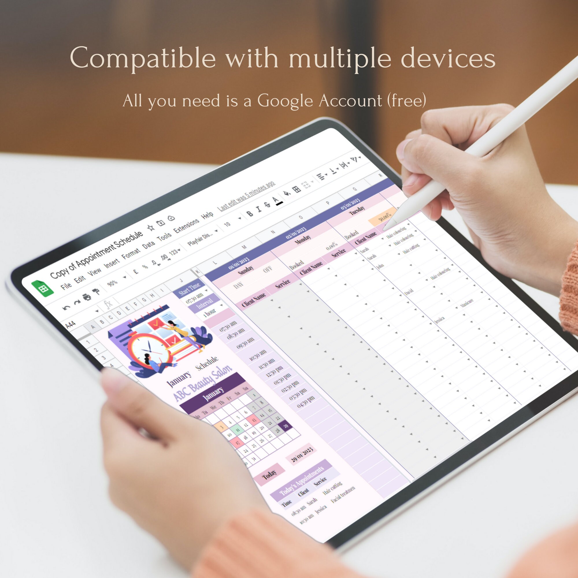Digital Business/individual Aesthetic Appointment Schedule, Google ...