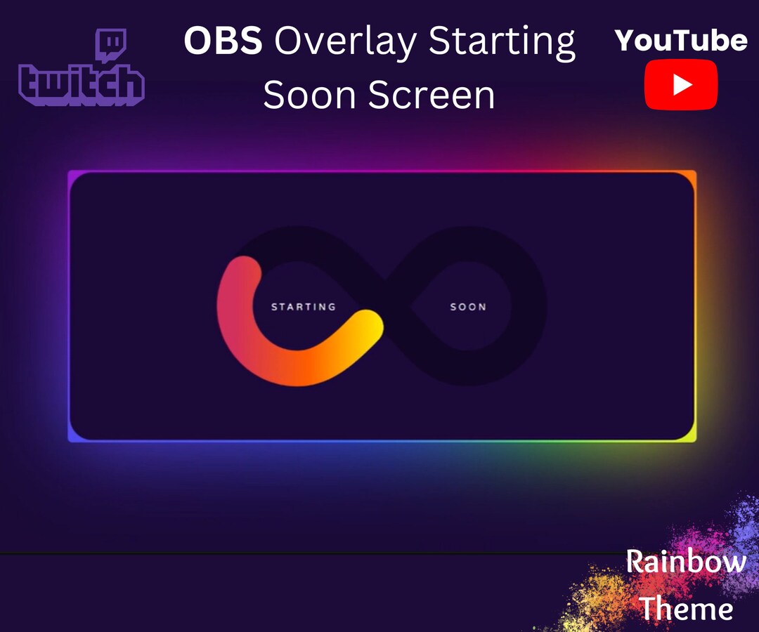 Starting Soon Screen Twitch/youtube Stream OBS Overlay animation, RGB ...