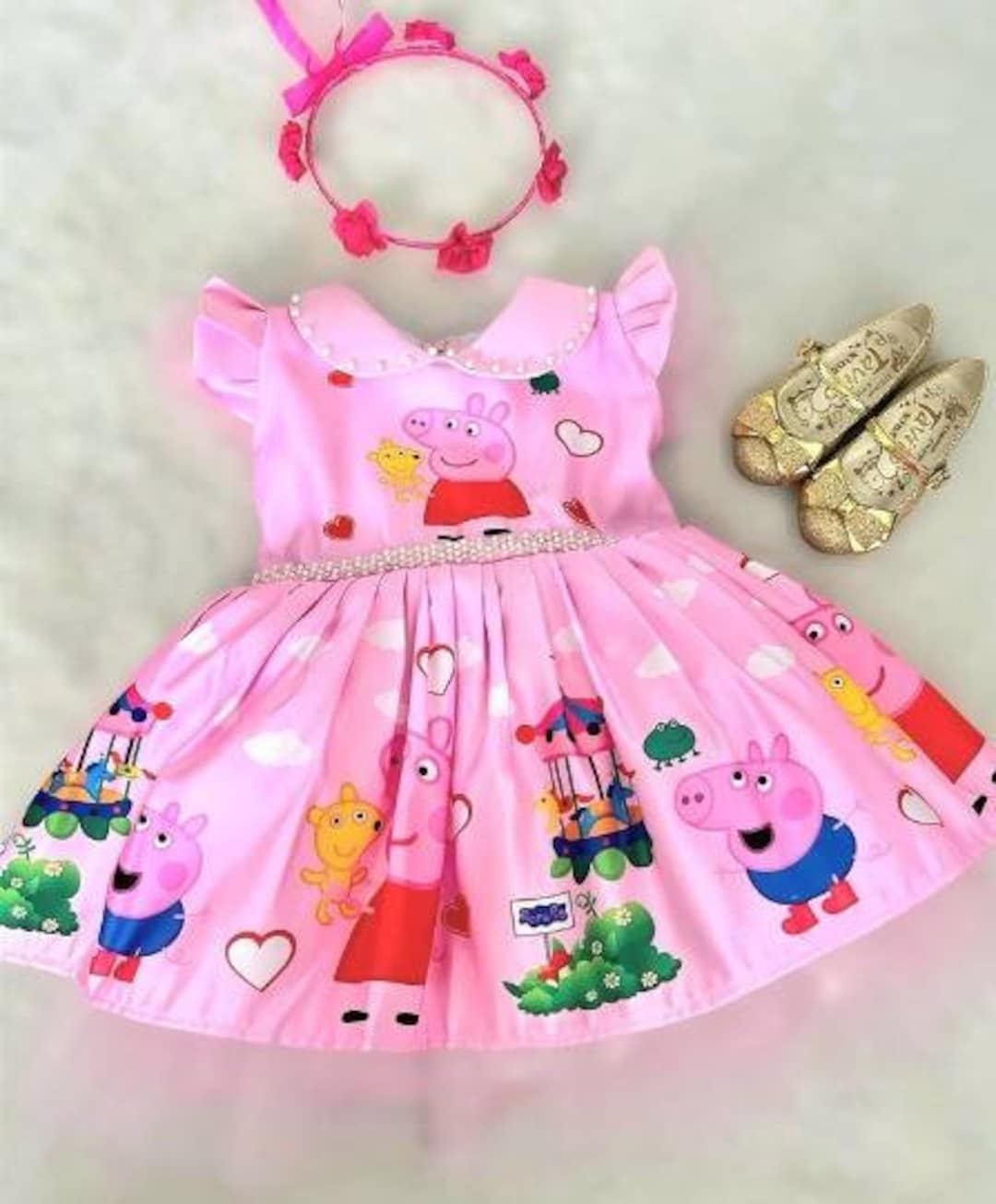 Peppa Pig Deluxe Vestido de Cumpleaños / Traje de Peppa Pig / - Etsy España