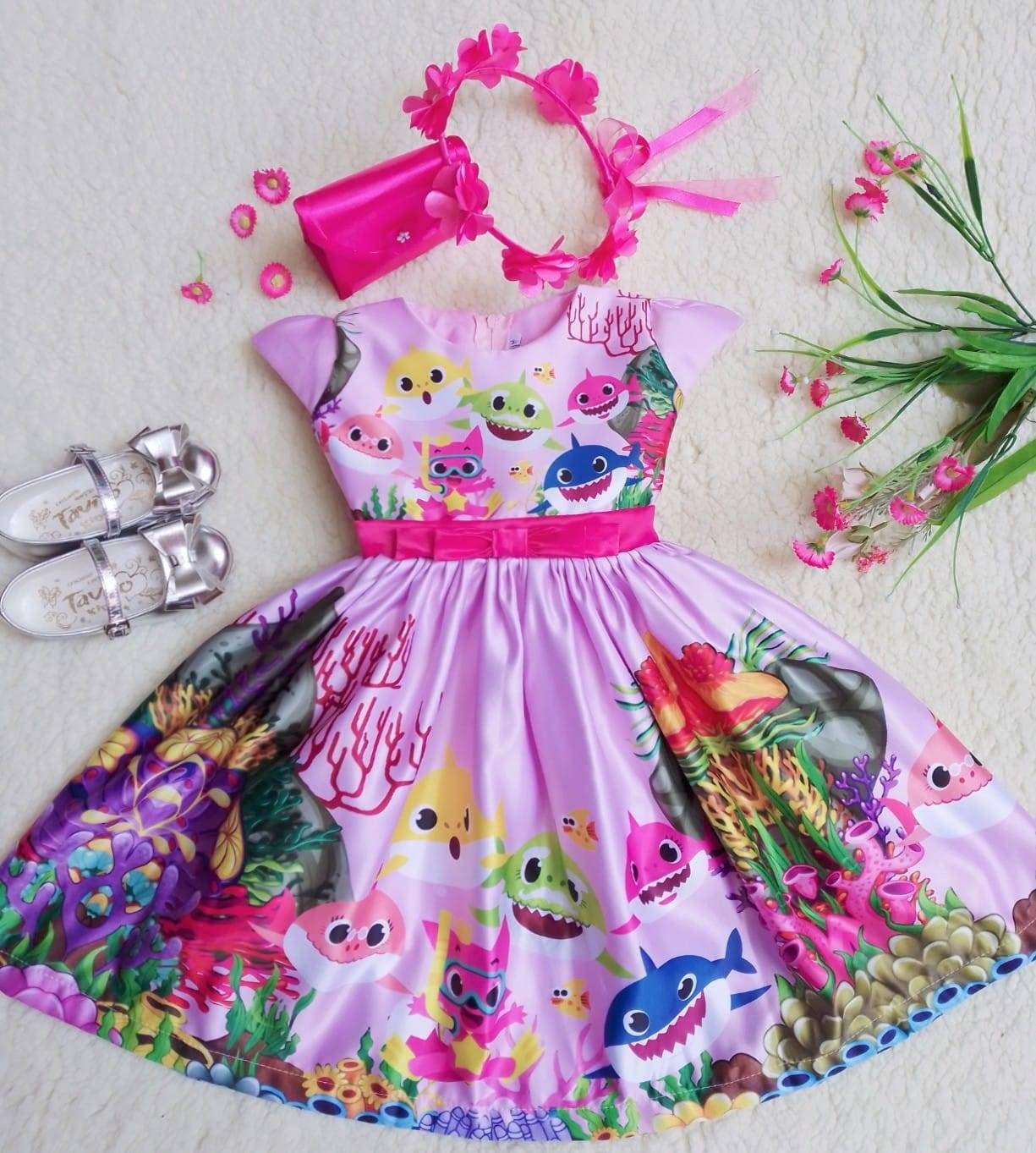 Little Girls Baby Shark Dress Princess Dresses For Girl Thanksgiving ...