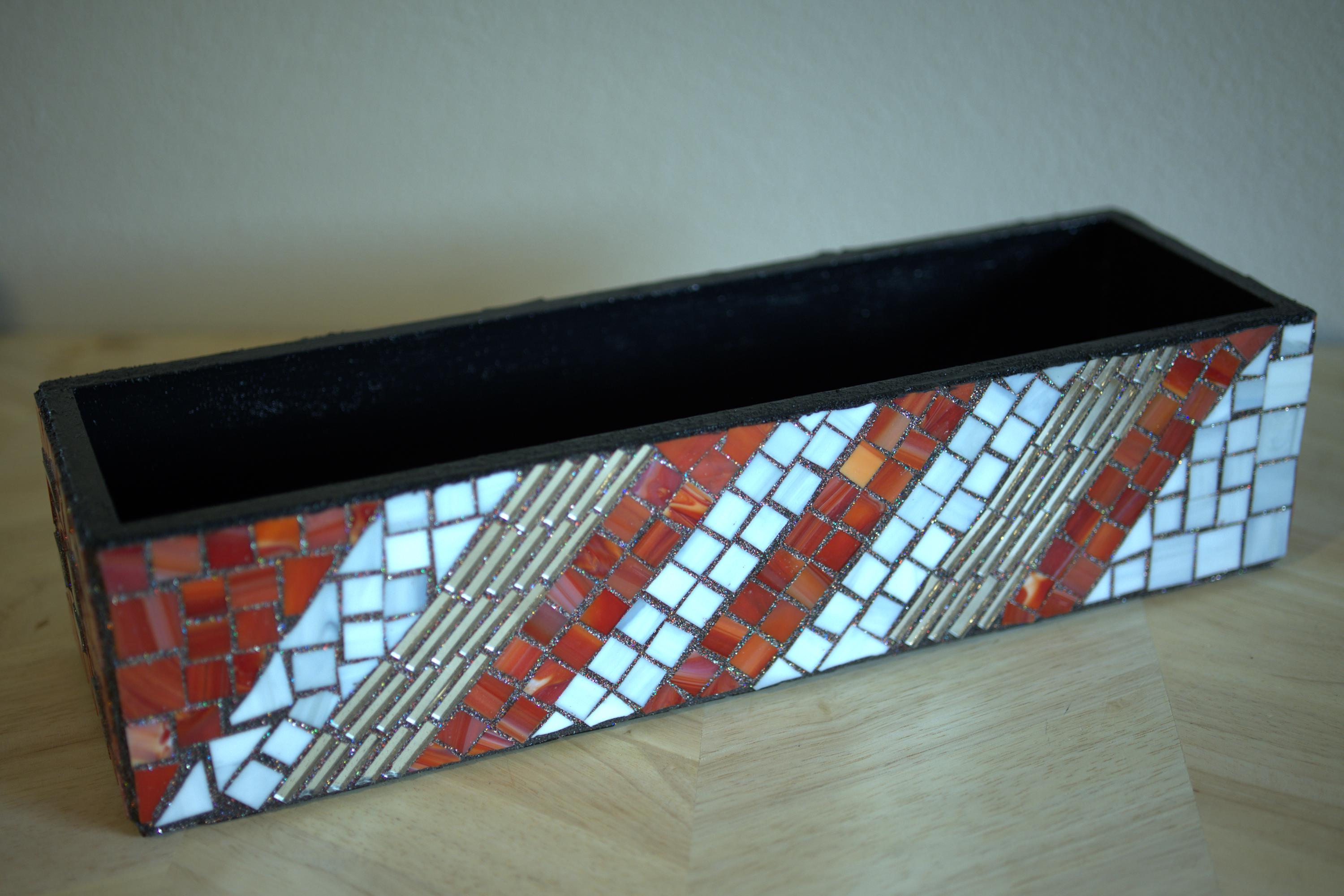 Red Mosaic Tile Planter Box, Home Decor (plants Not Included) - Etsy