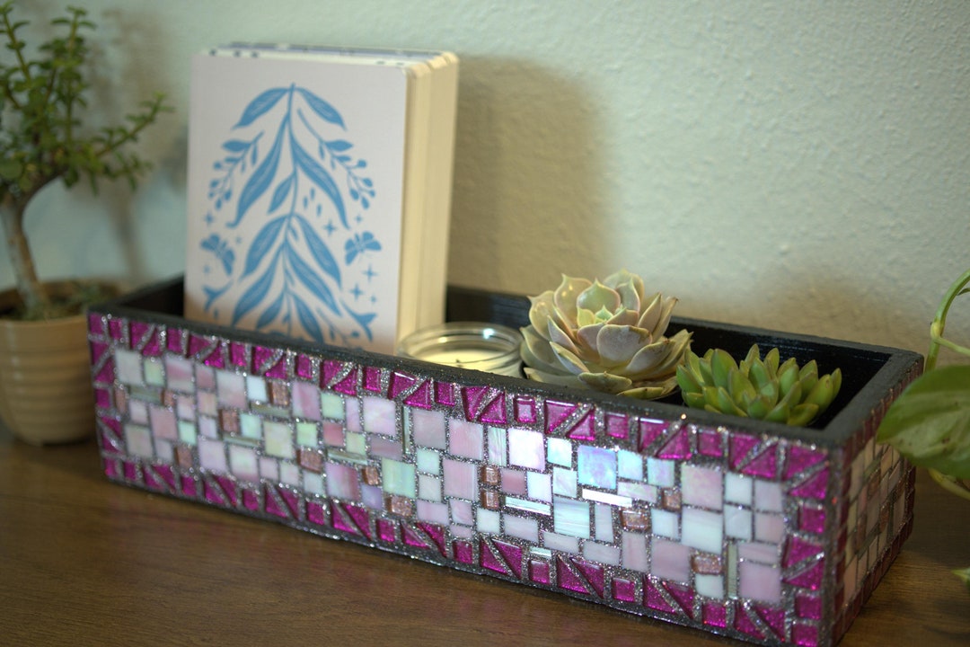 Pink Glitter Planter Box 17" Long, Home Decor (plants Not Included) - Etsy