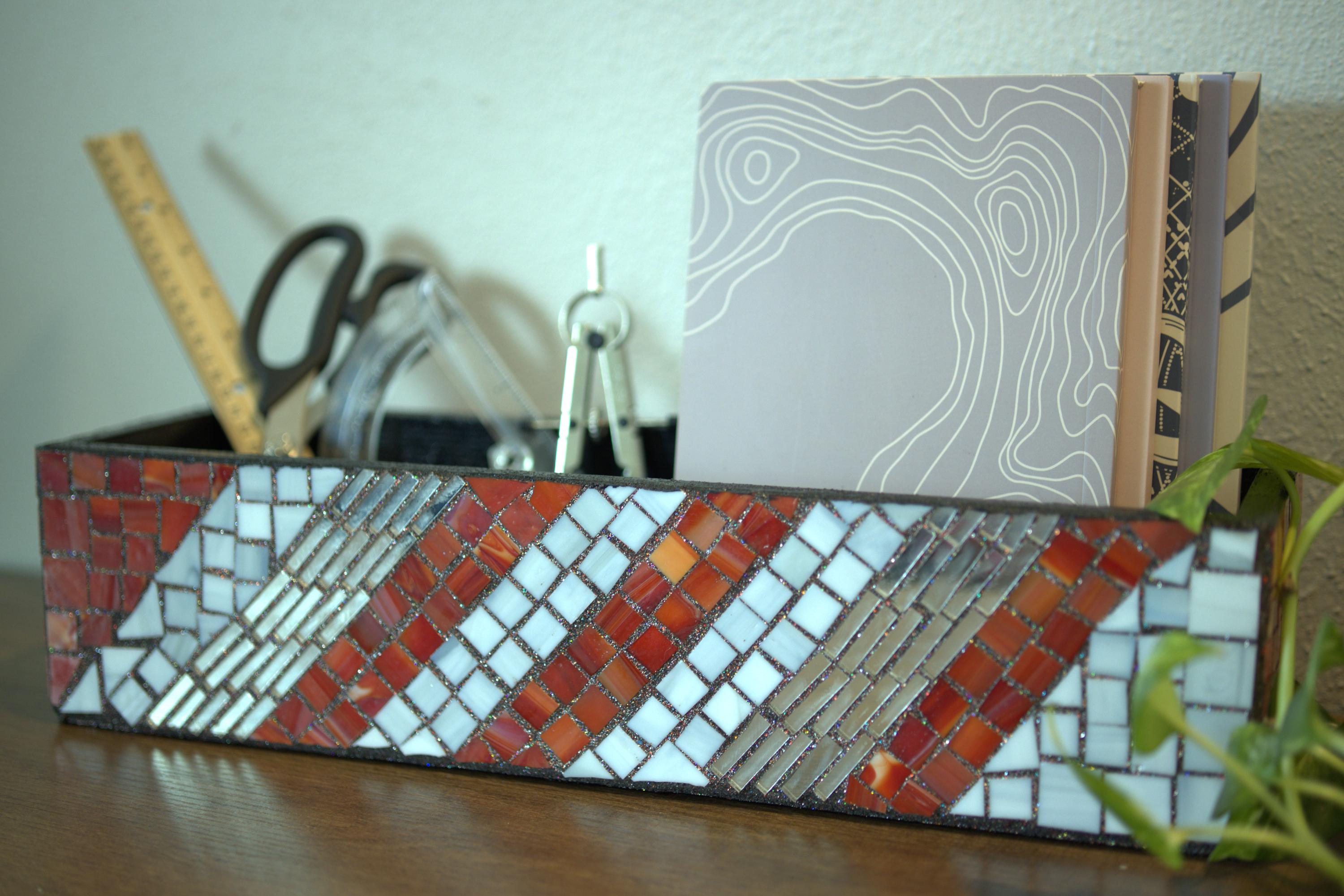 Red Mosaic Tile Planter Box, Home Decor (plants Not Included) - Etsy