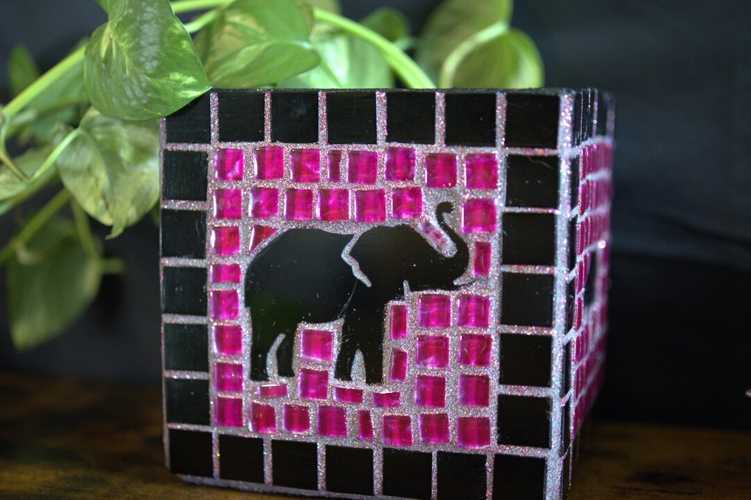 Pink Fuchsia Tile Mosaic Box 6" Square, Home Decor (plant Not Included ...