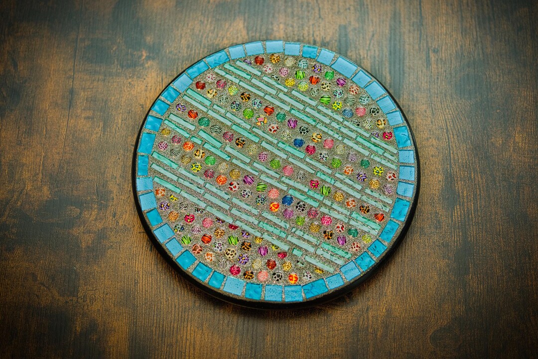 10" Colorful Lazy Susan, Blue Tile, Animal Print Tile, Home Decor - Etsy