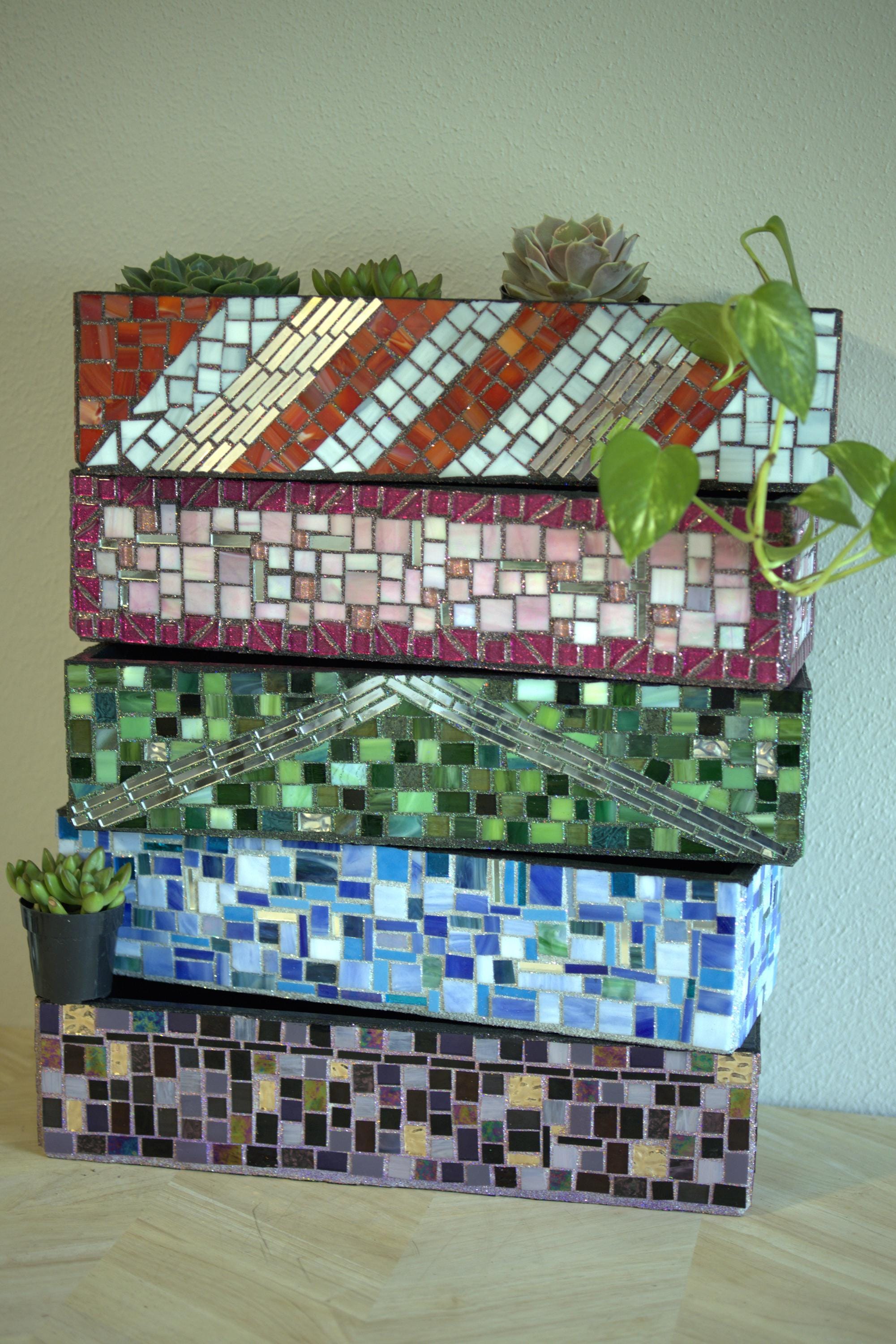 17" Blue Tile Planter Box, Home Decor (plants Not Included - Etsy