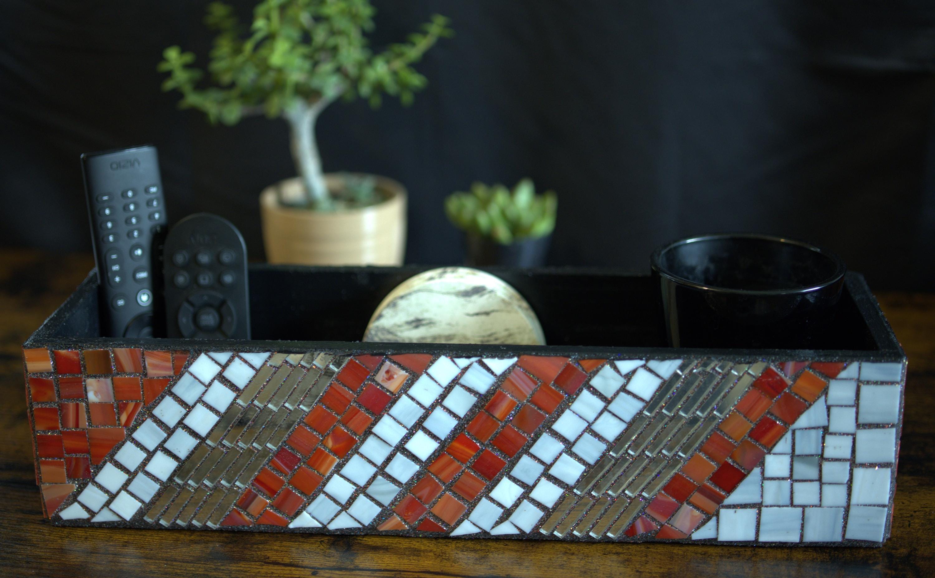 Red Mosaic Tile Planter Box, Home Decor (plants Not Included) - Etsy