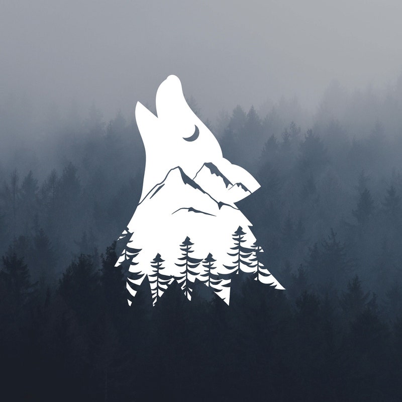 Howling Wolf Decal - Etsy