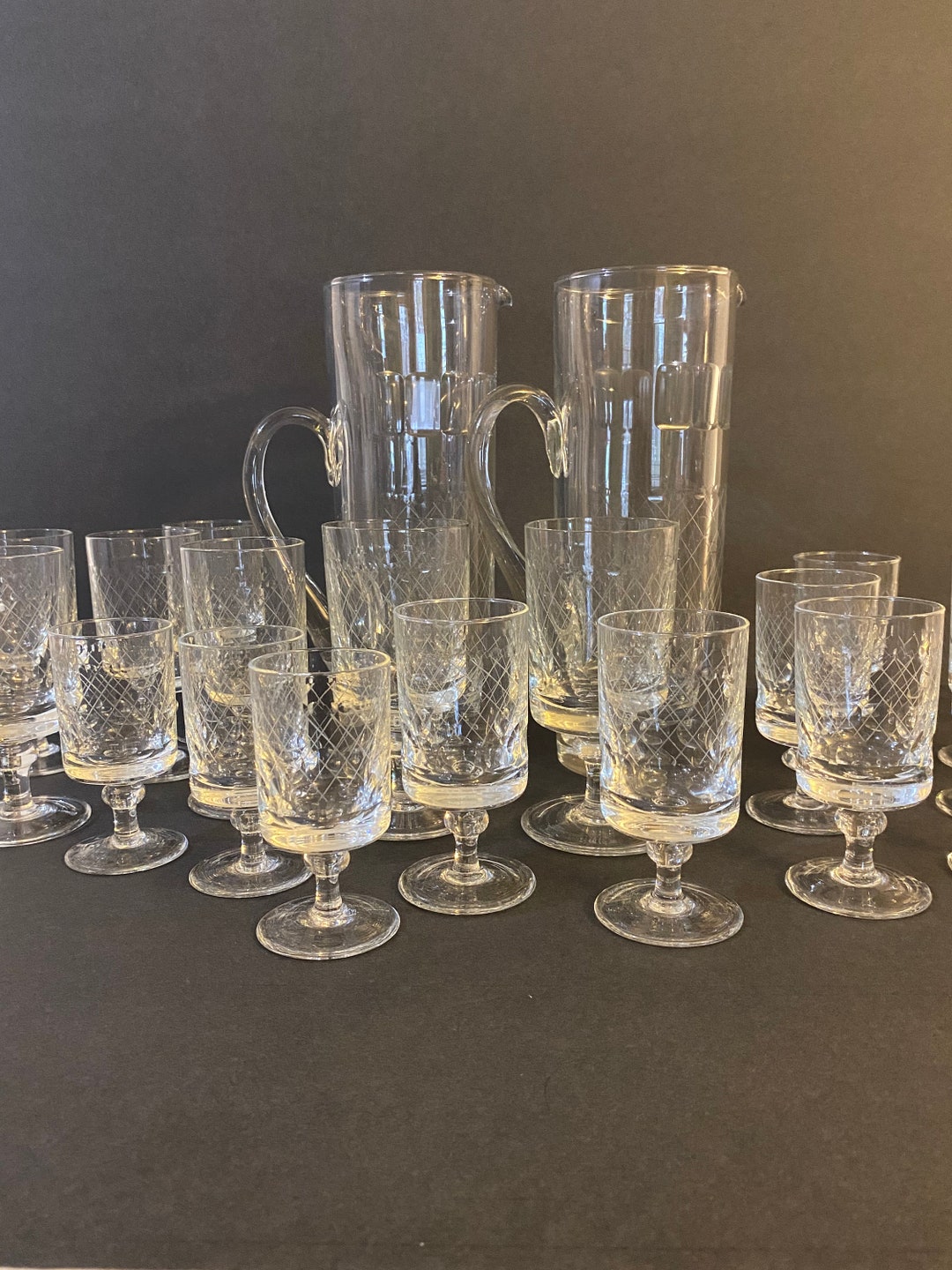 Set of 2 Cocktail/martini Pitchers and Glasses21 Pieces - Etsy