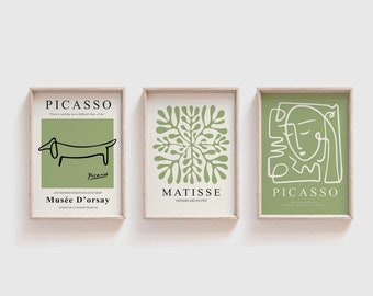 Green Picasso Art - Etsy