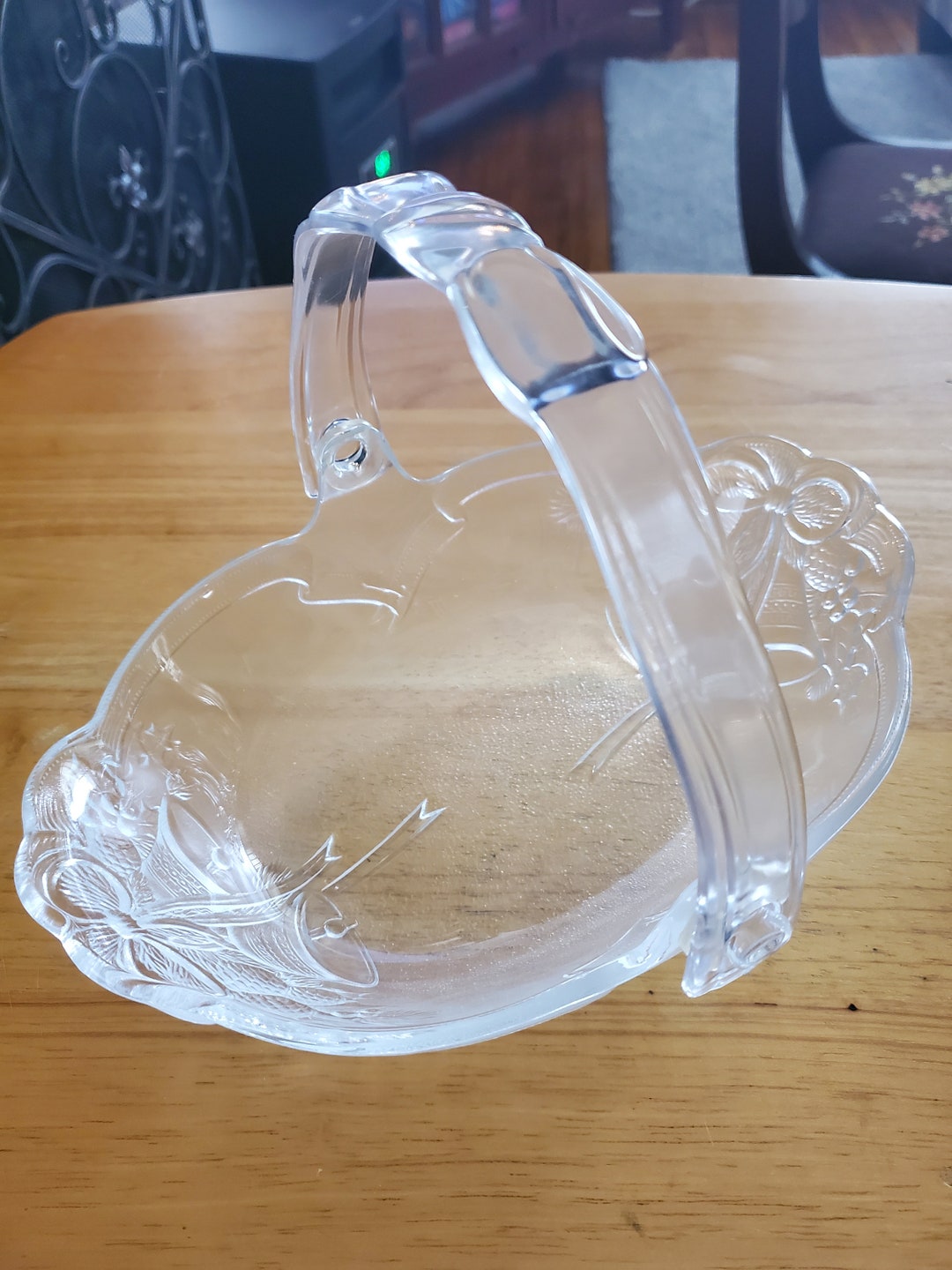 Mikasa Crystal Holiday Bell Basket With Acrylic Handle - Etsy