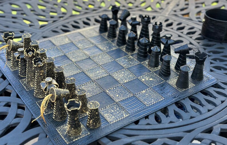Chess Set, Leather Chess Set, Board Game - Etsy