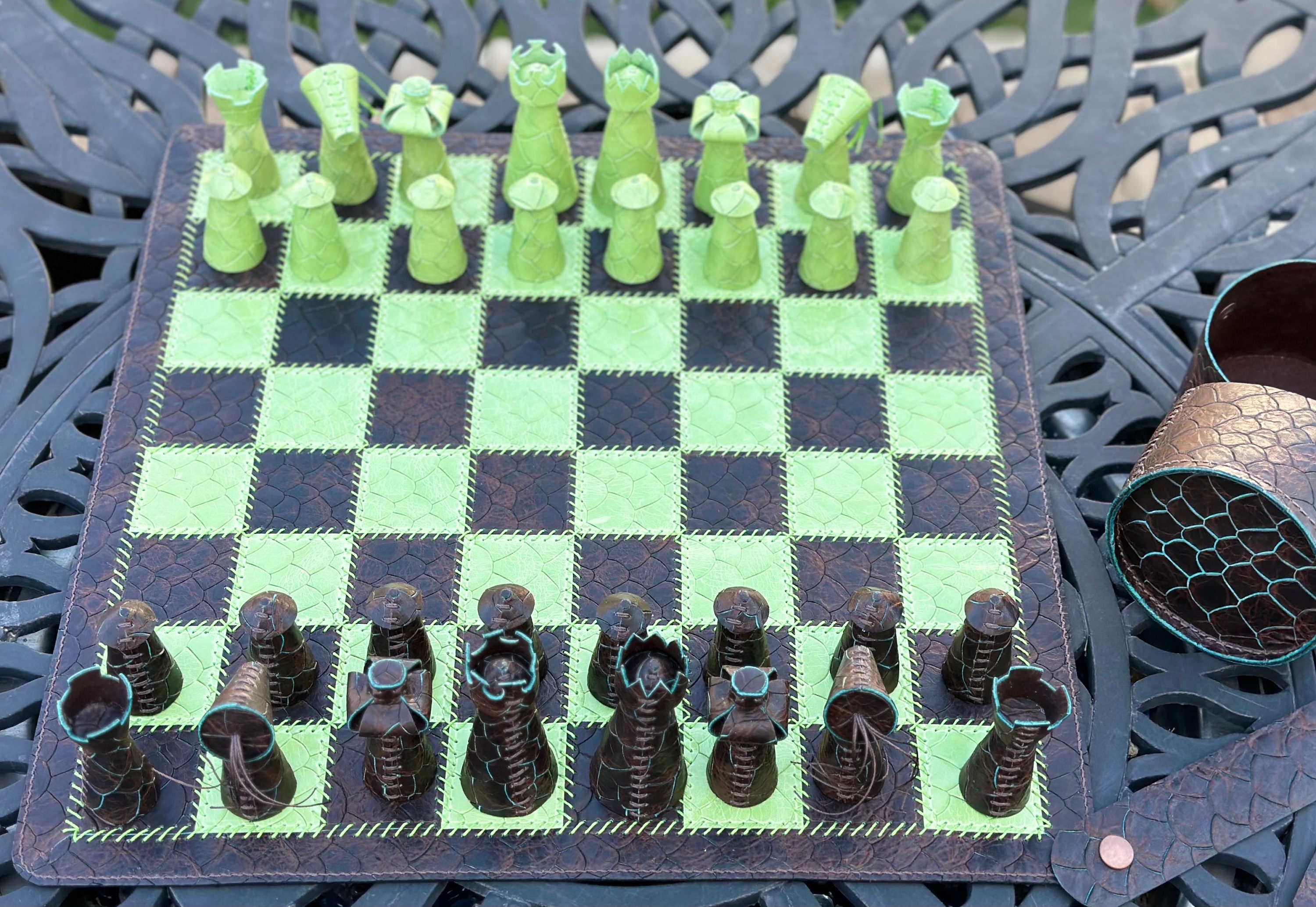 Dragon Themed Chess Set, Leather Chess Set, Board Game - Etsy