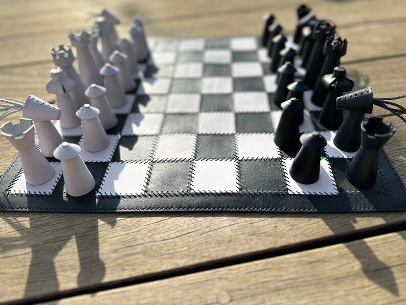 Chess Set, Leather Chess Set, Board Game - Etsy