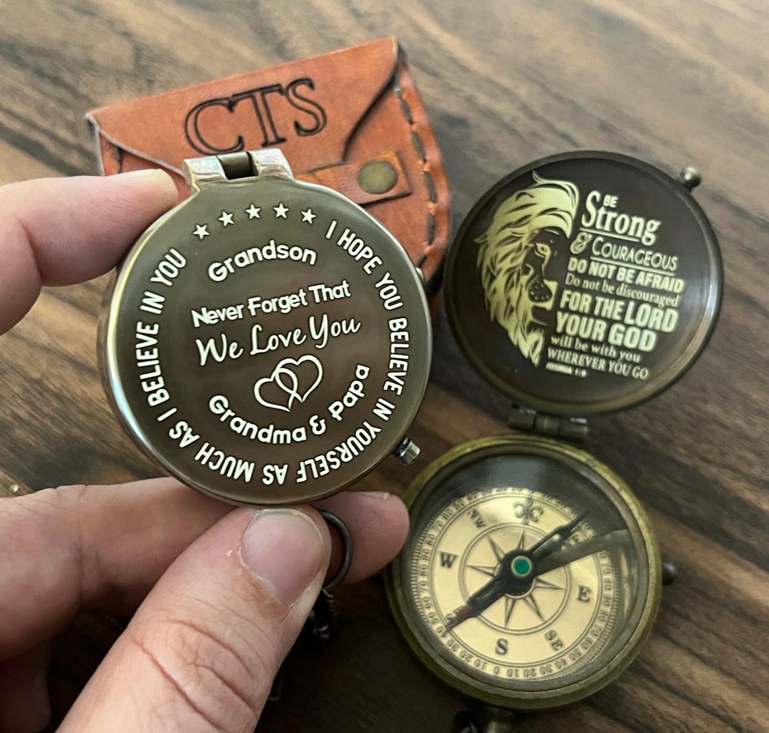 Personalized Gift for Grandson, Baptism Gift Compass, First Communion ...
