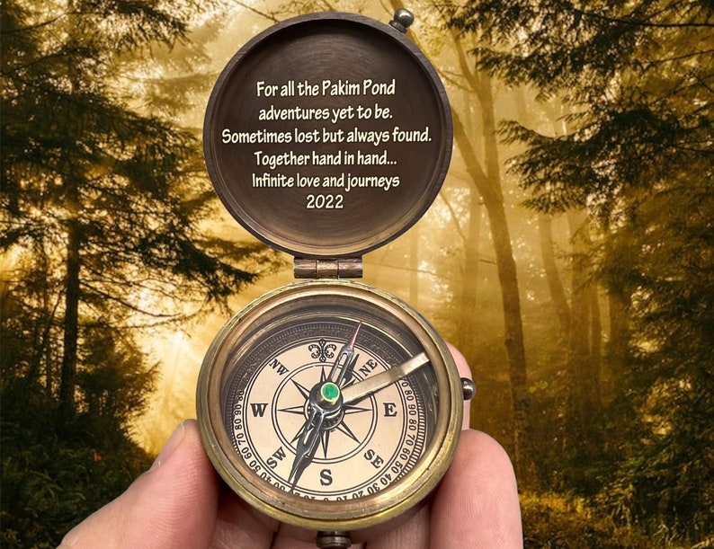 Personalized Engraved Compass, Custom Gift for Baptism, Adventure ...